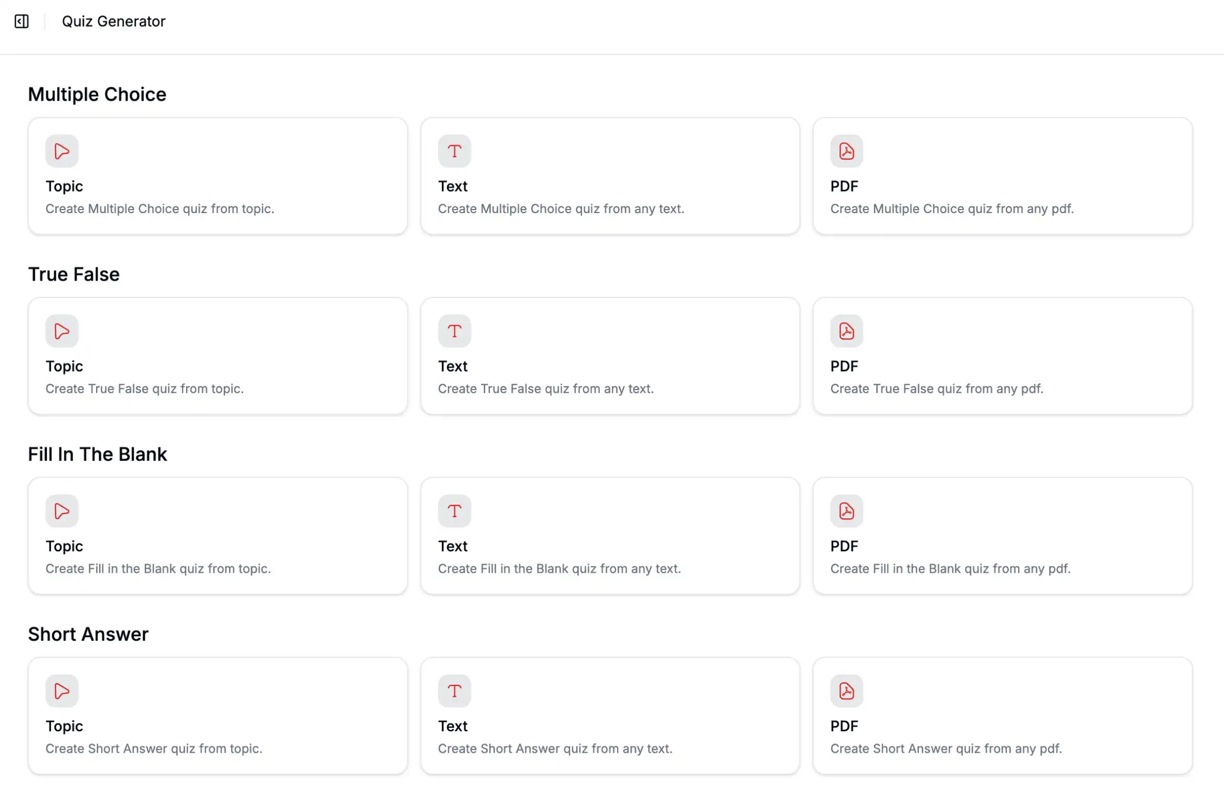 AIQuizGen - AI Quiz Generator