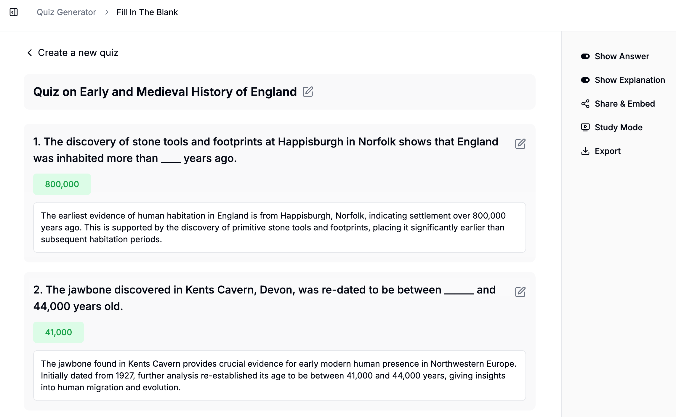 Fill in the Blank Question Generator | AIQuizGen